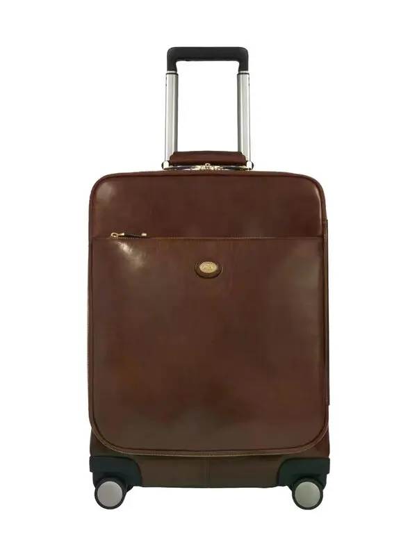 THE BRIDGE Leather Logo Plaque Suitcase - Brown