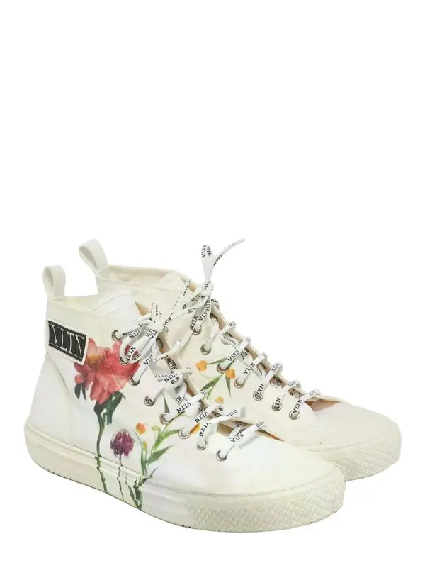 Valentino Garavani Floral Print Sneakers - Neutrals