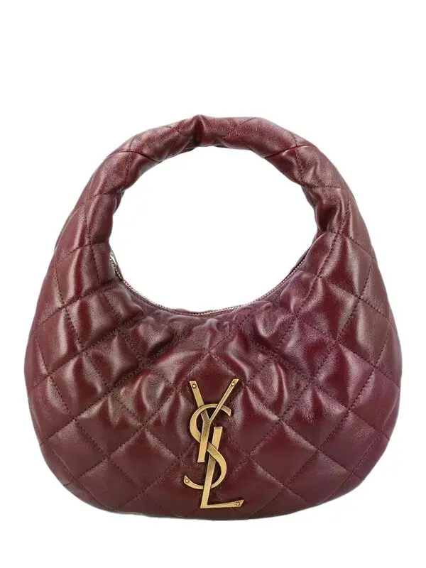 Saint Laurent Quilted -plaque Shoulder Bag - Red