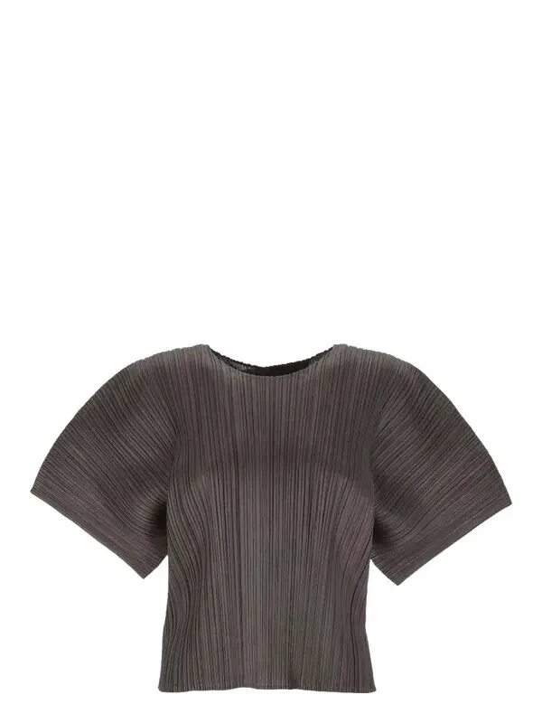Issey Miyake Pleated Batwing Blouse - Grey