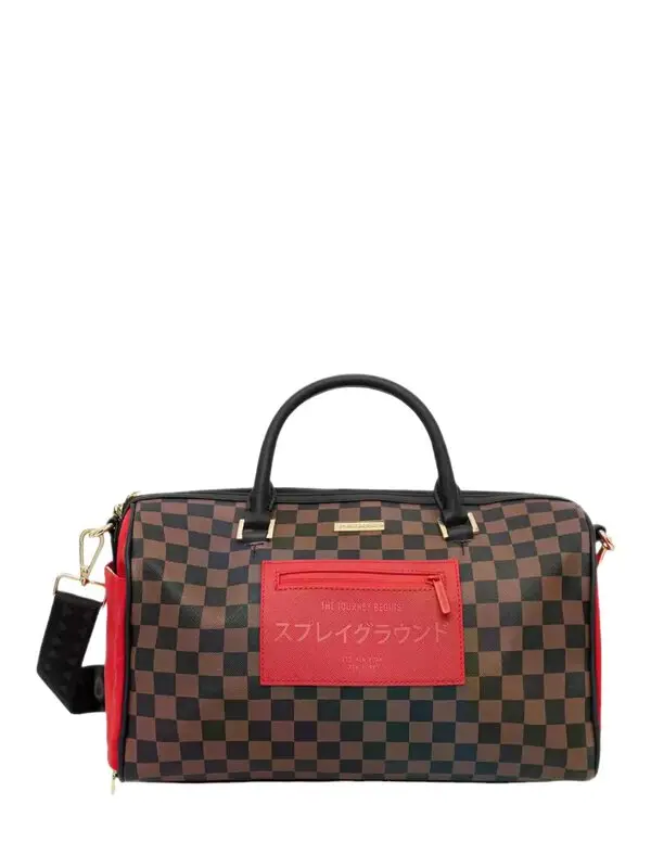 SPRAYGROUND Checkerboard Print Holdall - Brown