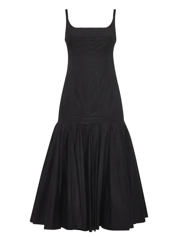 Jacquemus The Agave Flared Midi Dress - Black