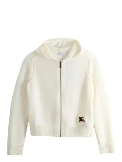 Burberry Jillian Zip-up Hooded Jacket - Ecru