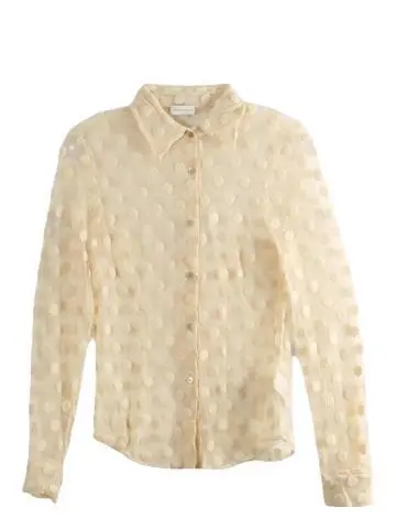 Dries Van Noten Sheer Polka Dot Shirt - Ecru