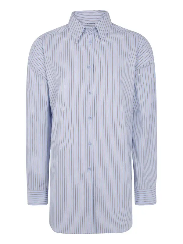 THE FRANKIE SHOP Striped Cotton Shirt - Blue