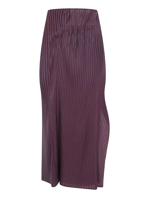 Issey Miyake Pleated Full Length Skirt - Red