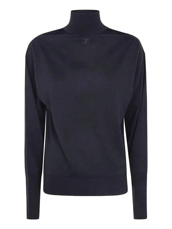 COURREGES Courrèges Merinos Wool Cut Out Sweater - Black