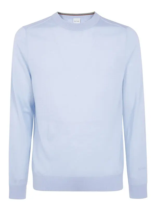 Paul Smith Crew Neck 100% Merino Wool Sweater - Blue