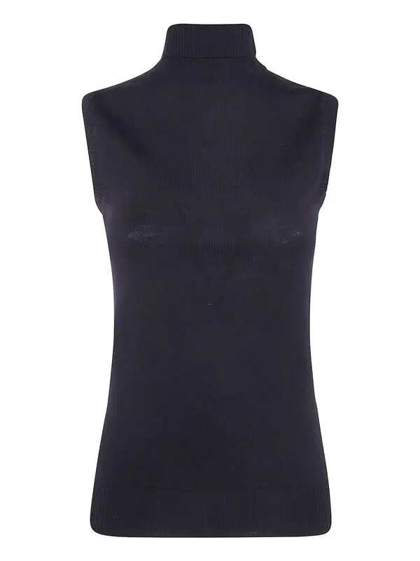 Max Mara Sportmax "spx Eschimo" Sleeveless Turtleneck Sweater - Black