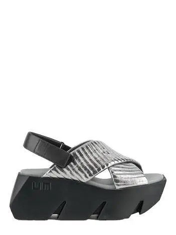 United Nude Bull Puffier Slingback Flatform Sandals - Silver