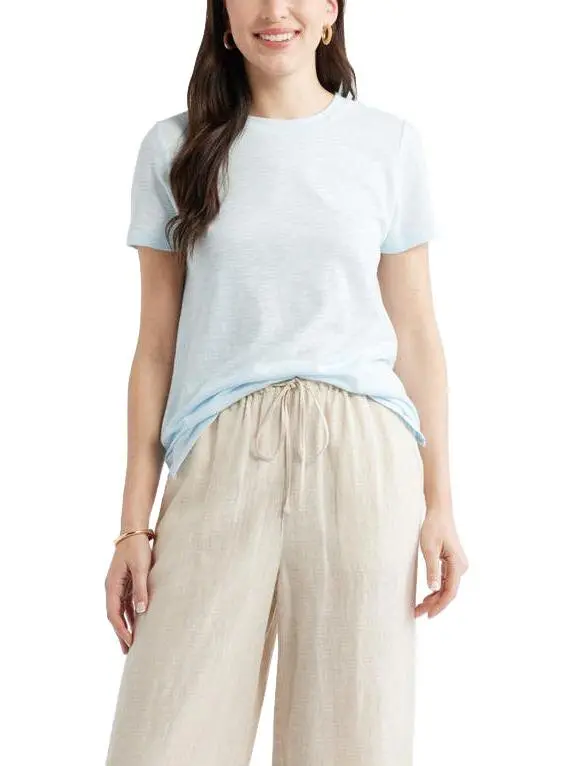 Caslon Cotton Blend Crewneck T-shirt - Blue Delicate
