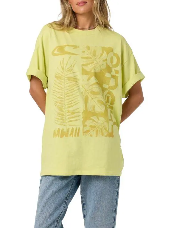 O'Neill Monstera Hawaii Oversized Graphic T-shirt - Celery