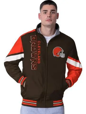 G-III EXTREME Cleveland Browns Reversible Full-zip Jacket - Brown