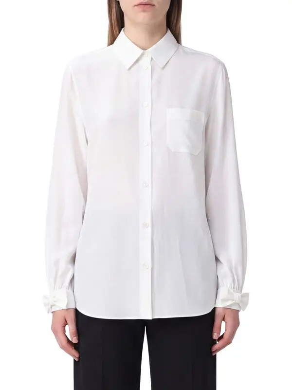 Valentino Garavani Cotton Shirt With Bow Detail - White