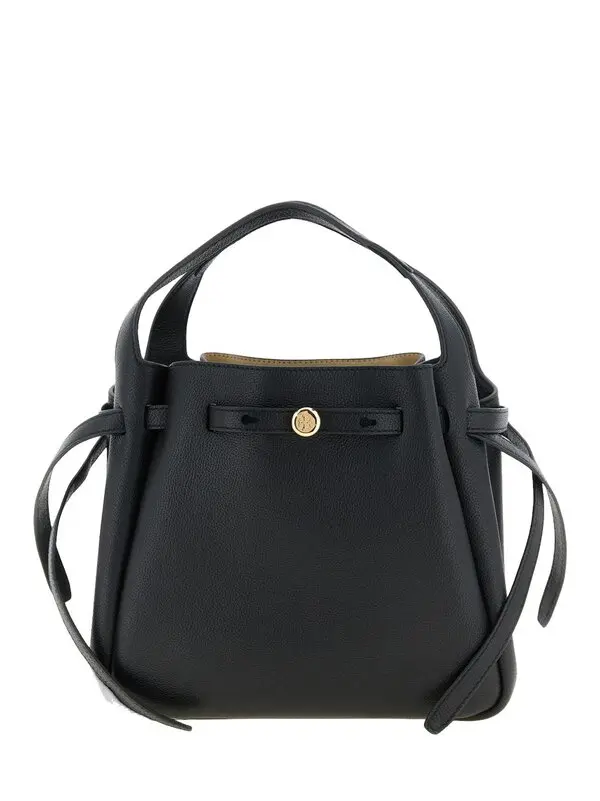 Tory Burch Romy Calf Leather Handbag - Black
