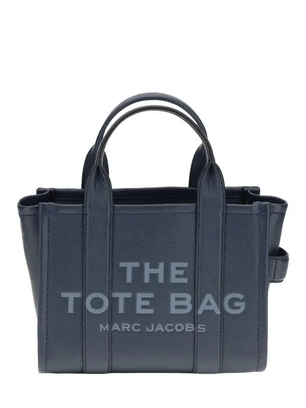 Marc Jacobs The Small Tote Bag In Leather With Tone-on-tone Logo - Blue