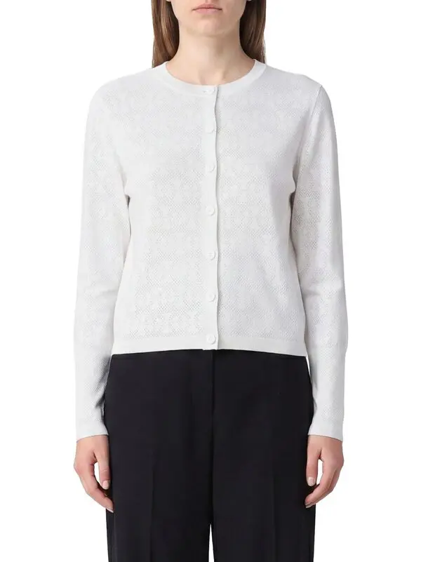 Tory Burch Viscose Blend Jumper With Double T Logo - White