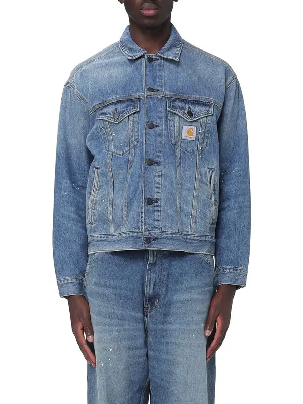 Carhartt Work In Progress Helston Abstract Print Denim Jacket - Blue