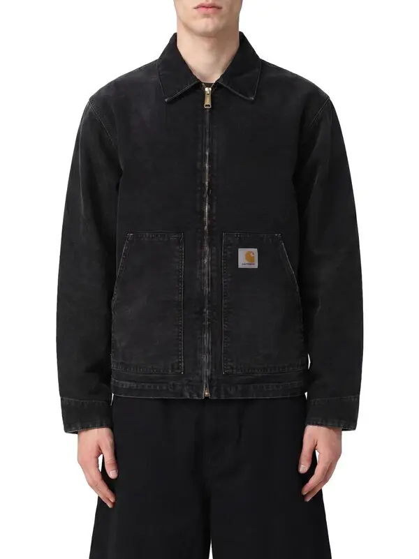Carhartt Work In Progress Og Arcan Cotton Zip-up Shirt Jacket With Patch Pockets - Grey