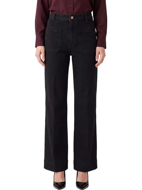 Victoria Beckham Alina High-waisted Flared Jeans In Stretch-cotton Denim - Black