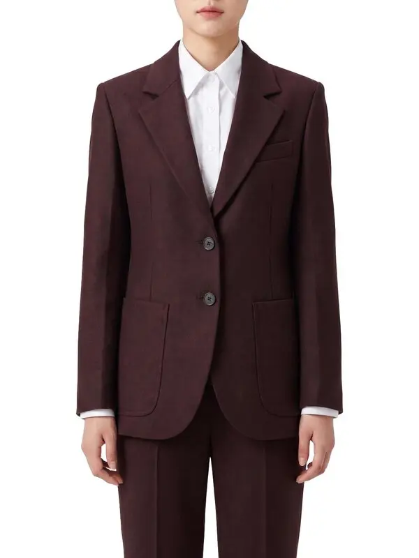 Victoria Beckham Single-breasted Wool Blazer - Violet