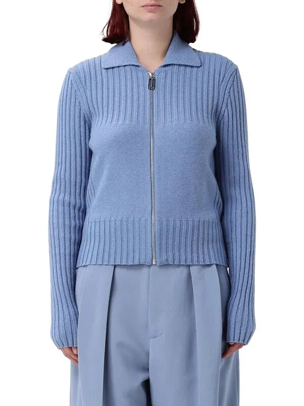 Victoria Beckham Ribbed Wool And Cashmere Zip Cardigan - Ocean
