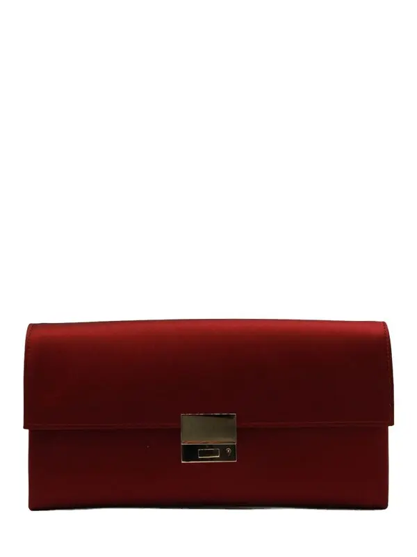 TOM FORD Rectangular Silk Clutch With Metallic Snap Closure And Engraved Logo - Red