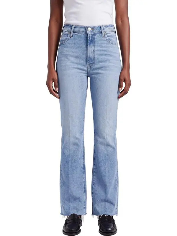 MOTHER The Hustler Ankle Fray High-waisted Cropped Flare Jeans - Local Charm