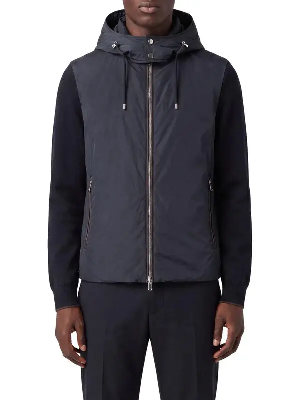 MOORER Evanstp Hooded Technical Jacket - Blue