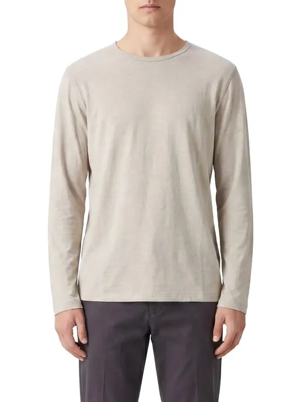 Closed Long-sleeved T-shirt In A Linen Blend With Crew Neck - Grey