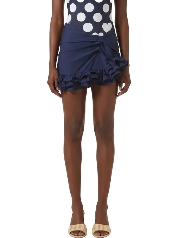 Jacquemus Asymmetrical Ruffle Mini Skirt - Blue