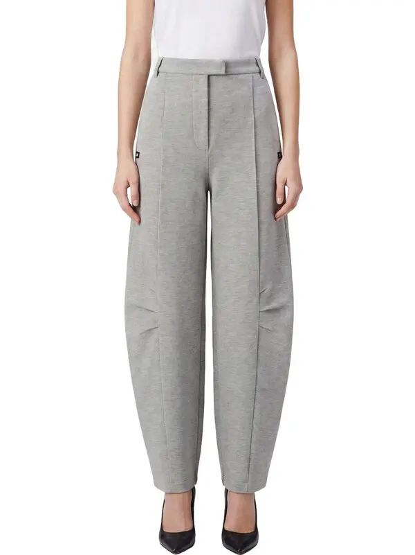 ROTATE BY BIRGER CHRISTENSEN Baggy Wide-leg Trousers In Viscose Blend - Grey