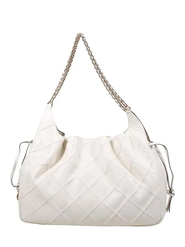 Tory Burch Fleming Large Quilted Shoulder Bag - Ecru