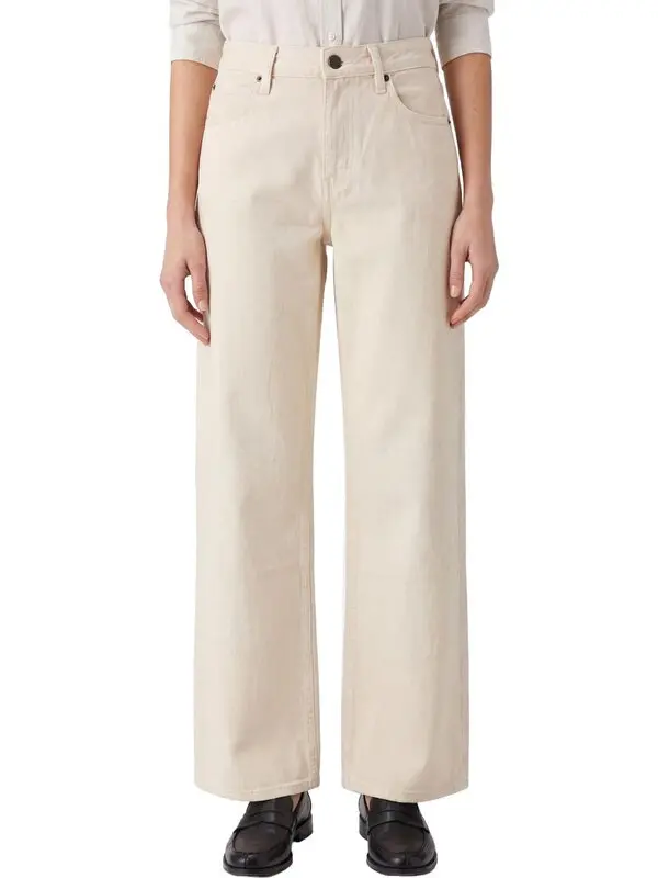FRAME The Saturday Animal Print High-waisted Wide Leg Jeans - Beige
