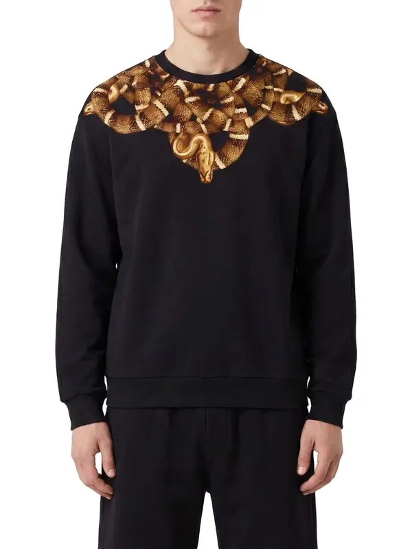 COUNTY OF MILAN Cotton Crew Neck Sweatshirt With Graphic Print - Black