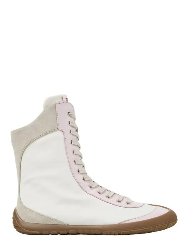 Camper Two-tone Leather And Recycled Pet Ankle Boots With Side Zip - Multicolor