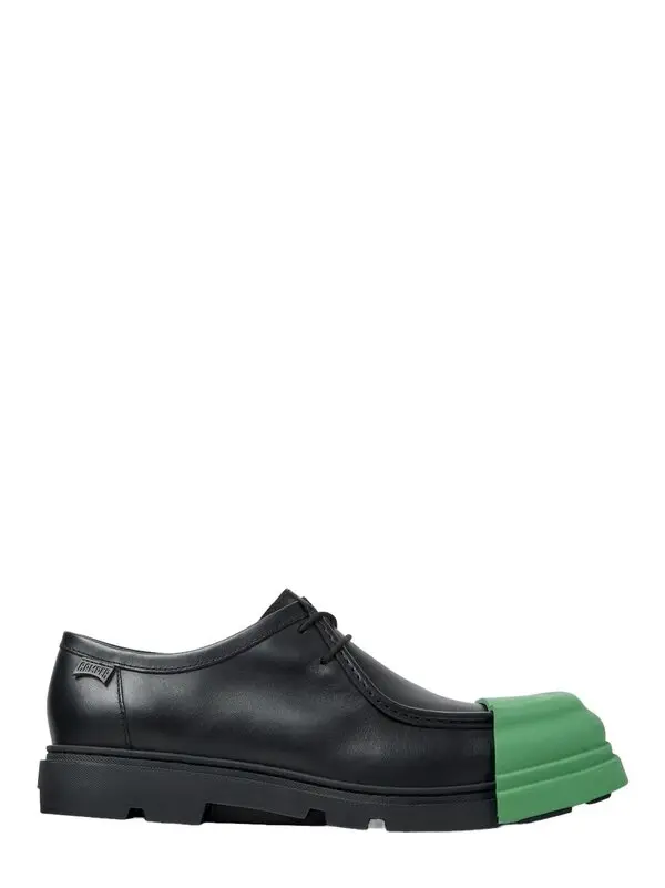 Camper Smooth Calfskin Leather Derby Shoes With Rubber Toe Reinforcement - Black