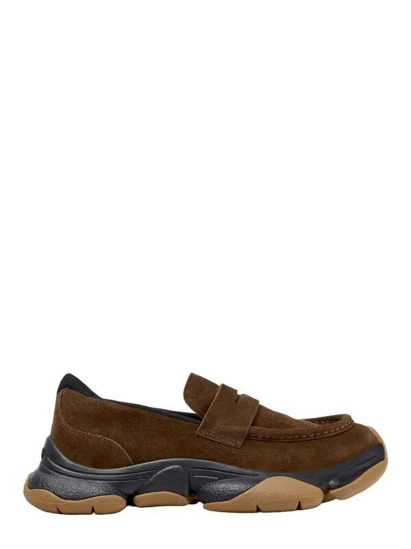 Camper Suede Loafers With Vibram Sole - Brown