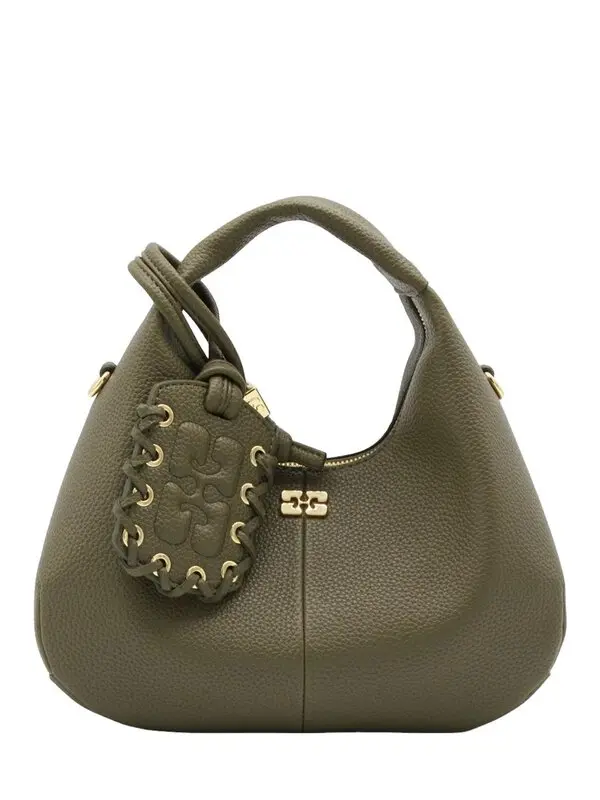 GANNI Mini Handbag In Recycled Materials With Butterfly Logo - Green