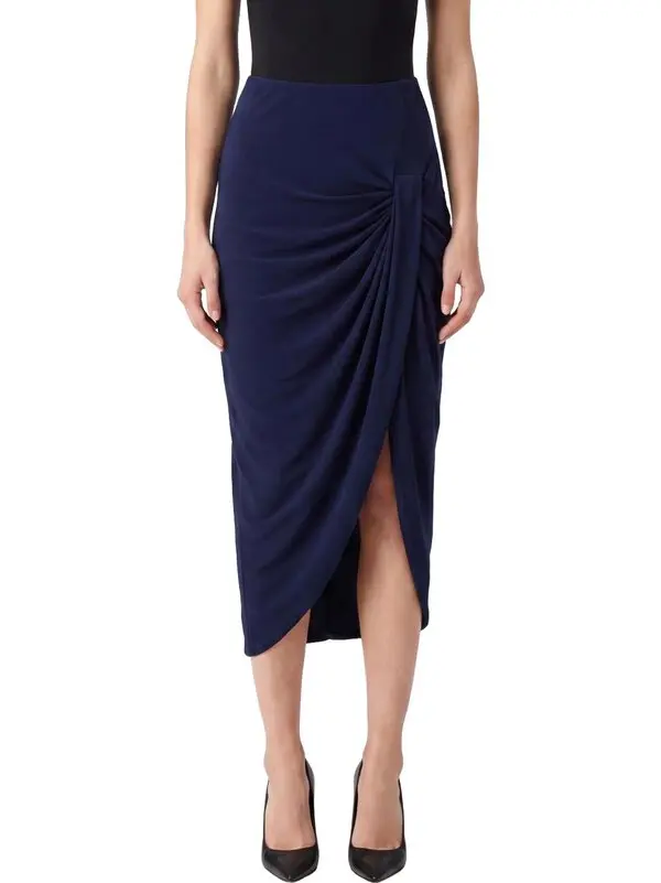 Stella McCartney Asymmetric Draped Mini Skirt In Viscose - Blue
