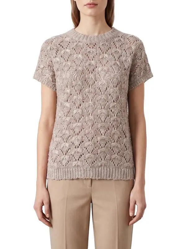 Fabiana Filippi Short-sleeved Crewneck Top - Grey