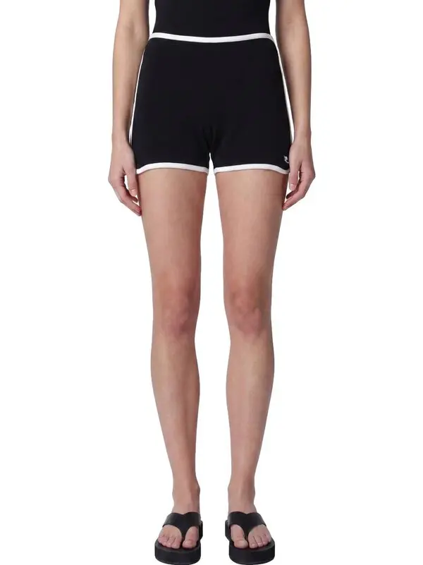 COURREGES High-waisted Cotton Shorts - Black