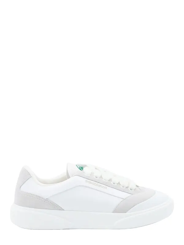 Casablanca Bi-material Round Toe Lace-up Sneakers - White 1