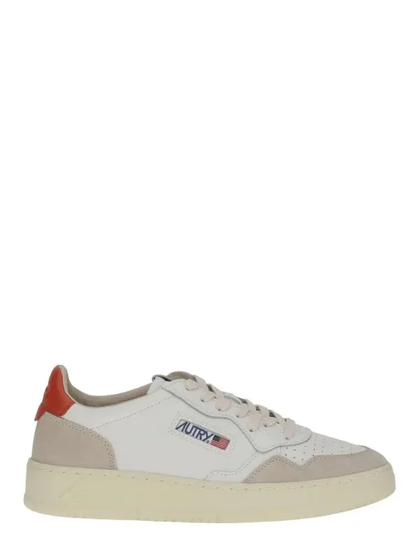 AUTRY Medalist Low Top Sneakers In Leather, Suede, And Nylon - Orange