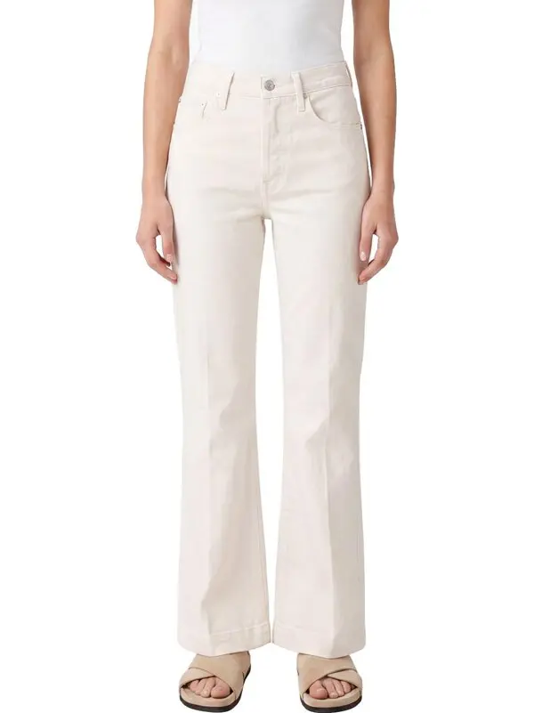 CYCLE Mid-rise Flared Jeans In Stretch Denim - White