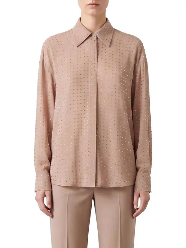 Pinko Embellished Georgette Shirt - Pink