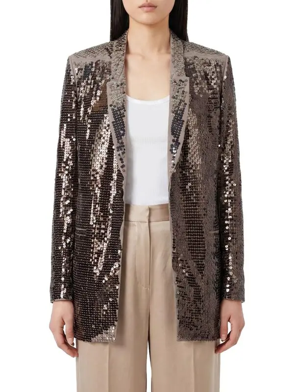 Rick Owens Sequin Embellished Blazer - Grey