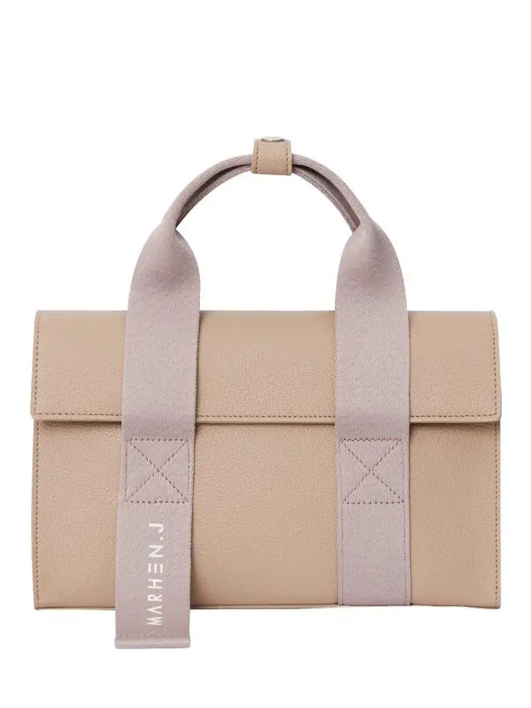 MARHEN.J Ludy Vegan Leather Tote Bag - Beige/black