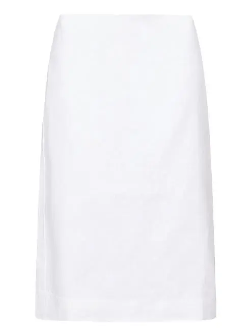 REFORMATION Fleur Column Linen Midi Skirt - White