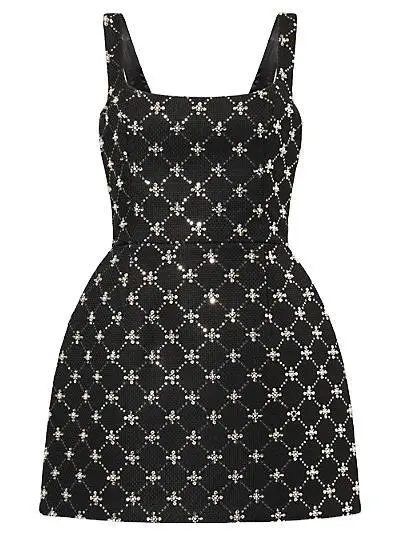 NADINE MERABI Sequined Woven Mini Dress - Black